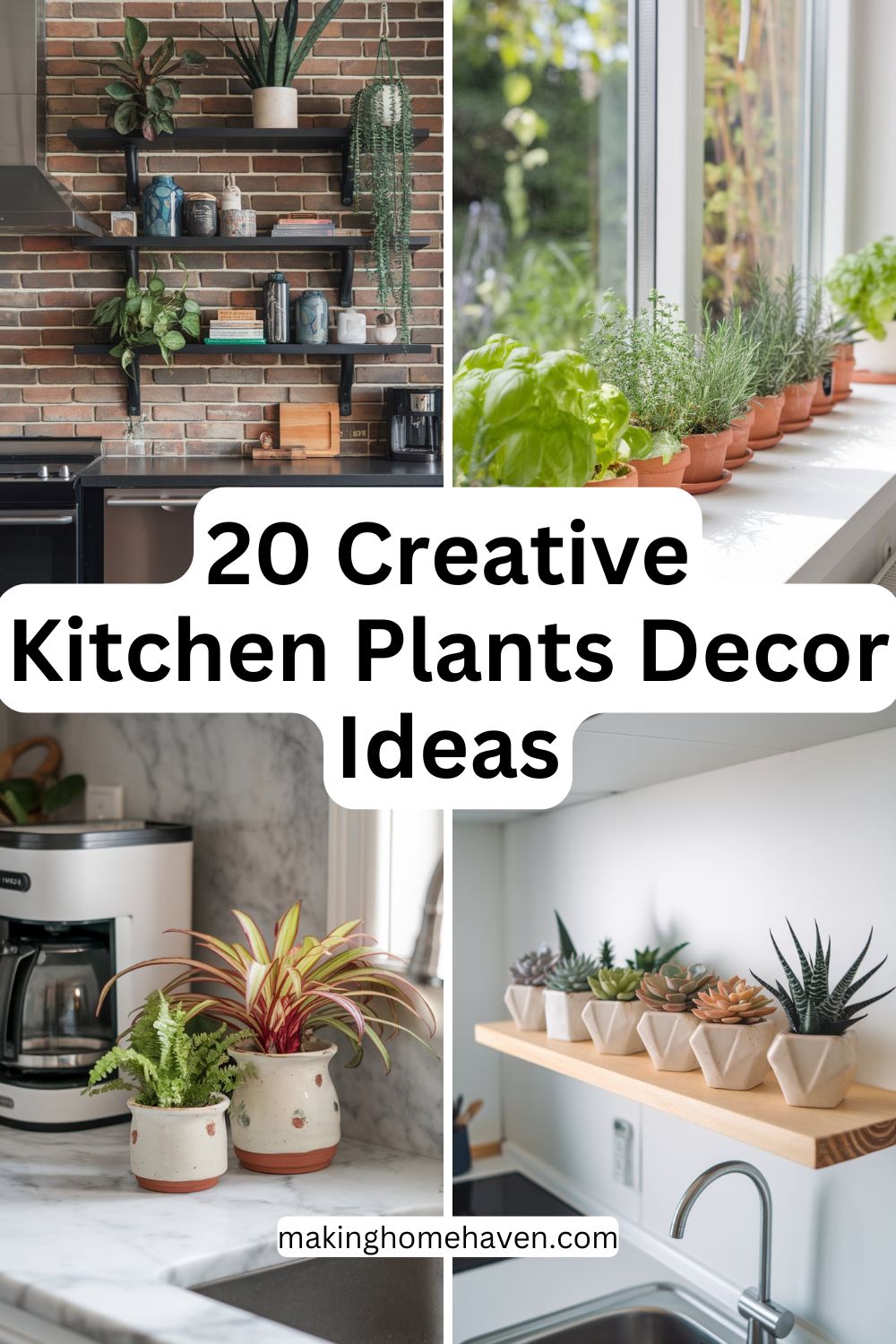 20 creative ways to add Kitchen Plants Decor - Making Home Haven